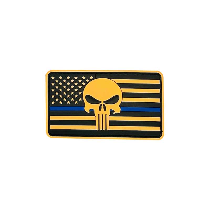 Punisher Thin Blue Line Flag Patch – ARMR UNLMT'D